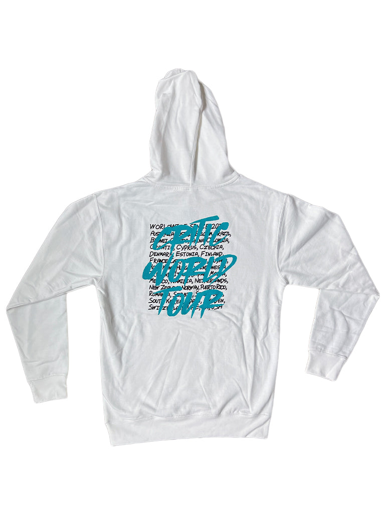 World Tour Hoodie in White – Critic Clothing