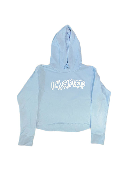 Slime Crop Hoodie in Baby Blue – Critic Clothing